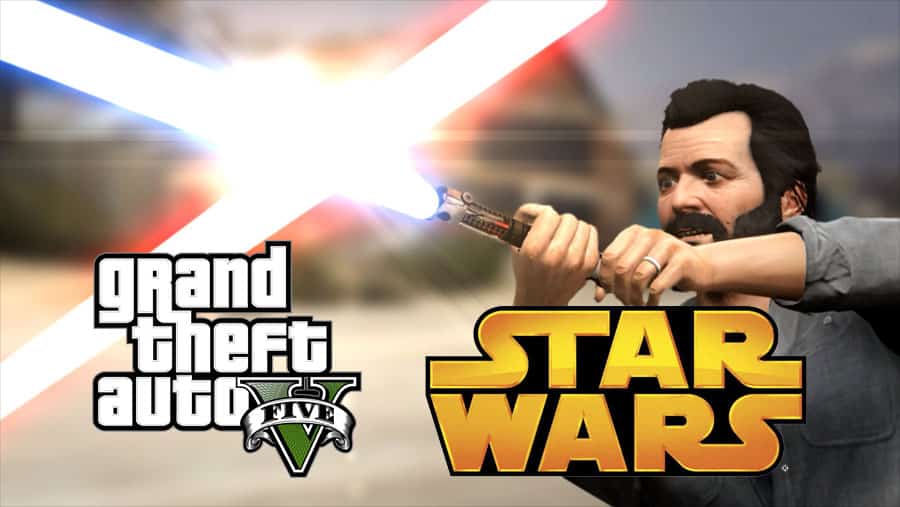 Grand Theft Auto 5 es mejor con sables de luz de Star Wars